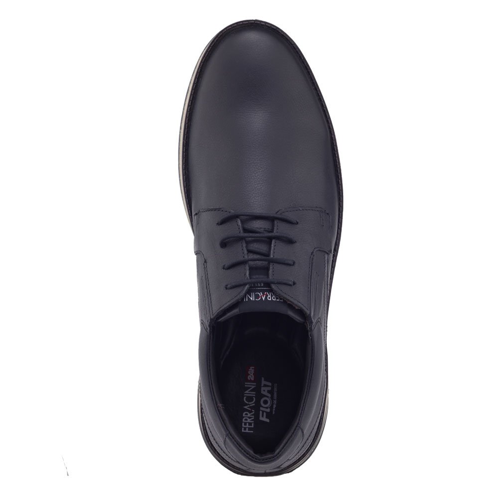 Sapato Ferracini man social Fluence 5540 Float Couro cadarço Preto