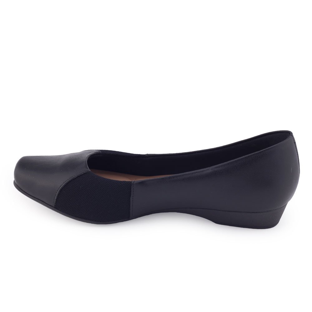 Sapatilha fem Usaflex AI1402002 black bico quadrado joanetes Preto