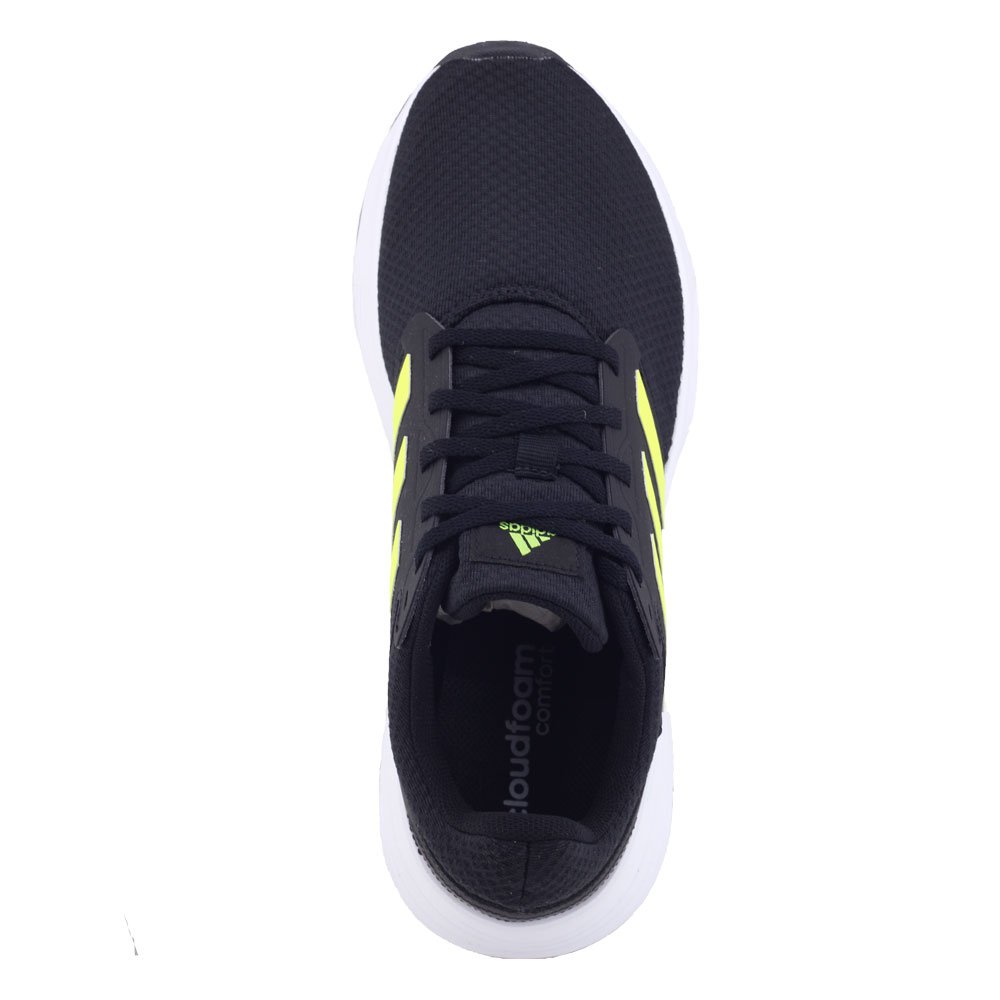 Tênis Masculino Adidas Galaxy 6M GW4141 Running Academia Preto/Limão
