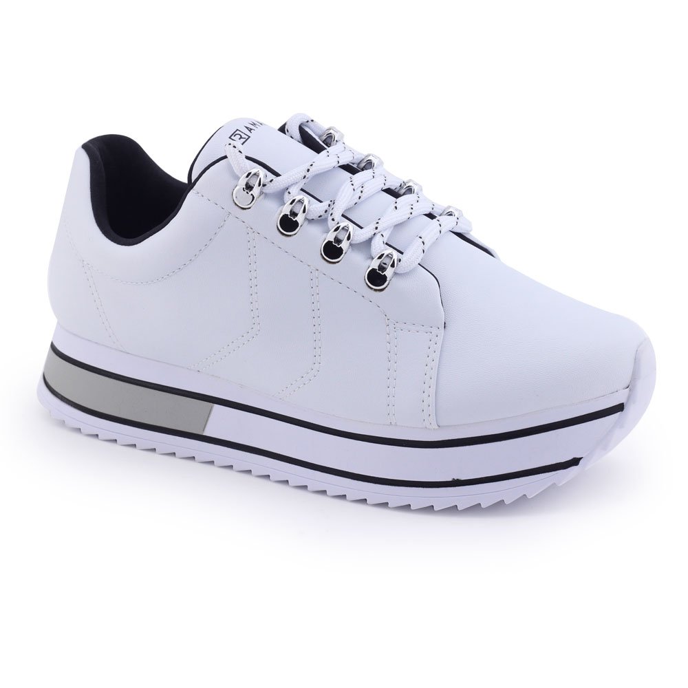 Tênis Ramarim Feminino 20-71201 Flatform Branco/Preto