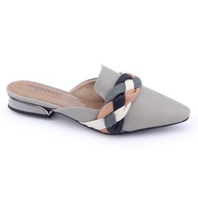 Mule Feminino Piccadilly Maxi 279008 social trança gold Cinza