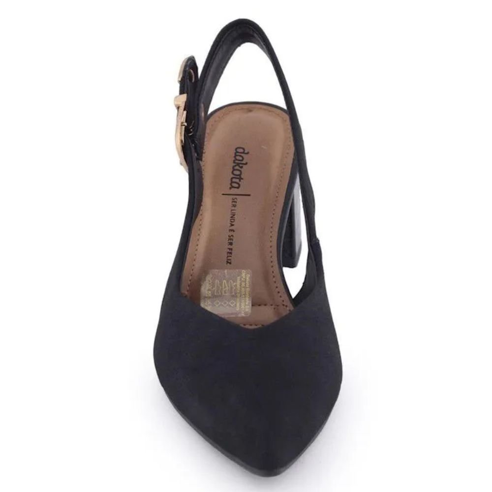 Sapato Feminino Slingback G1072 Nobuk fivela metal - Dakota Preto