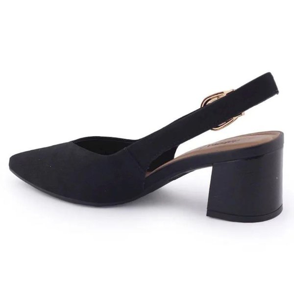 Sapato Feminino Slingback G1072 Nobuk fivela metal - Dakota Preto